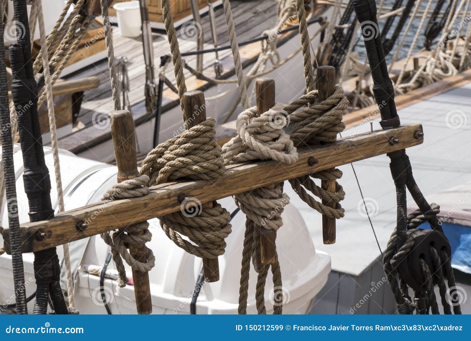 Sailor Knots Mooring a Ship Docked at the Dock Stock Image - Image of ...