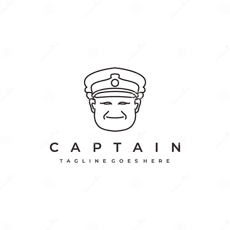 Sailor, Line Art Ship Captain Logo Design Vector Stock Vector ...