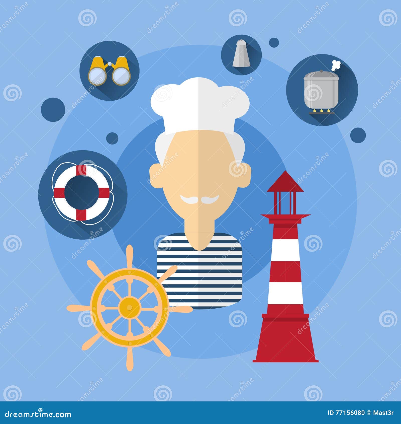 Ship Crew Characters Cartoon Banners Vector Illustration ...