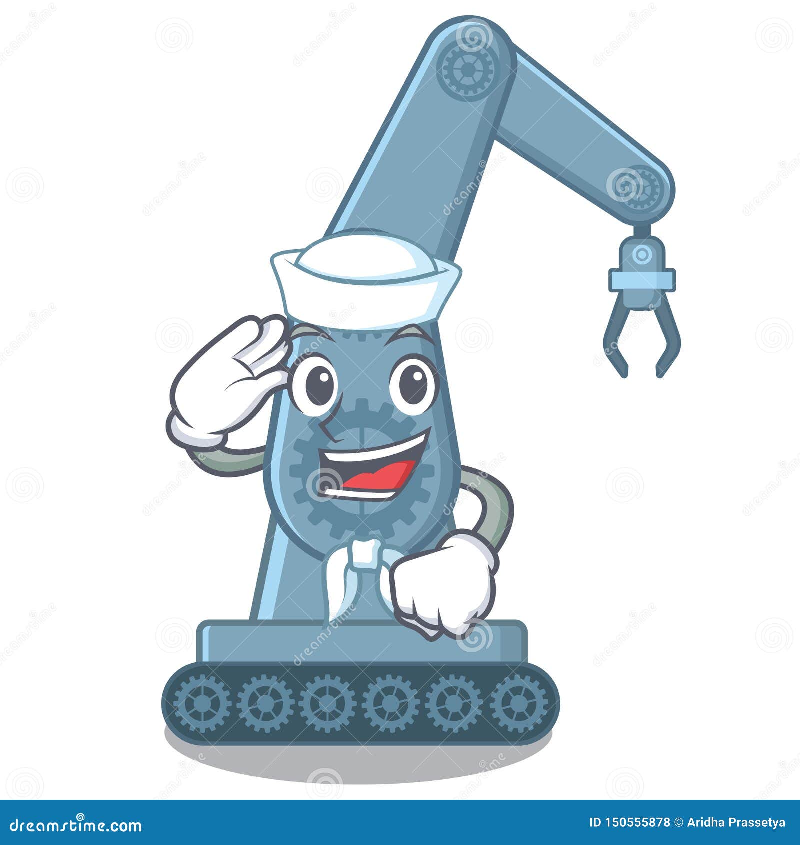 Sailor Mechatronic Robotic Arm Isolated on Character Stock Vector ...