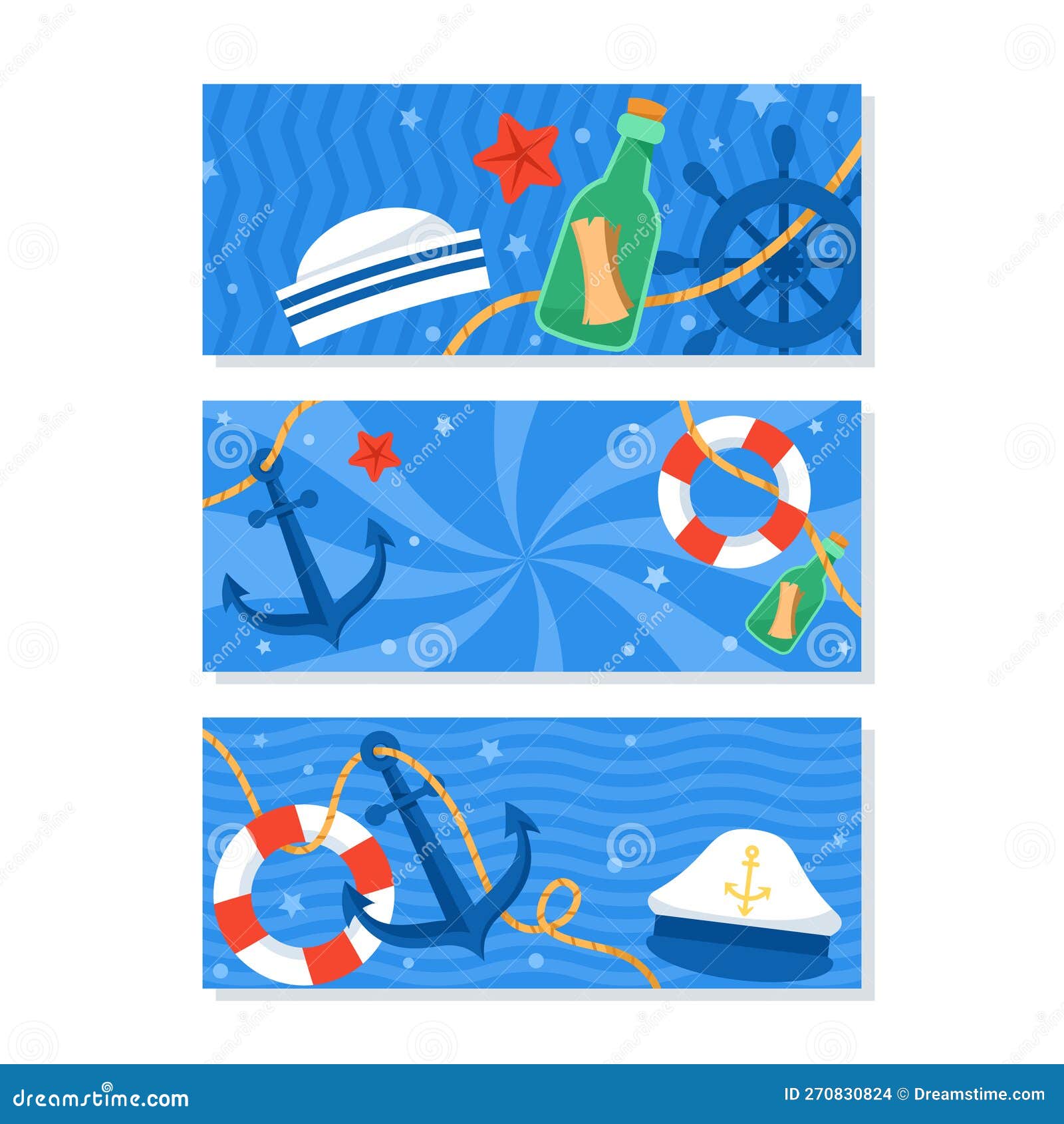 Sailor Ocean Theme Banner stock vector. Illustration of theme - 270830824
