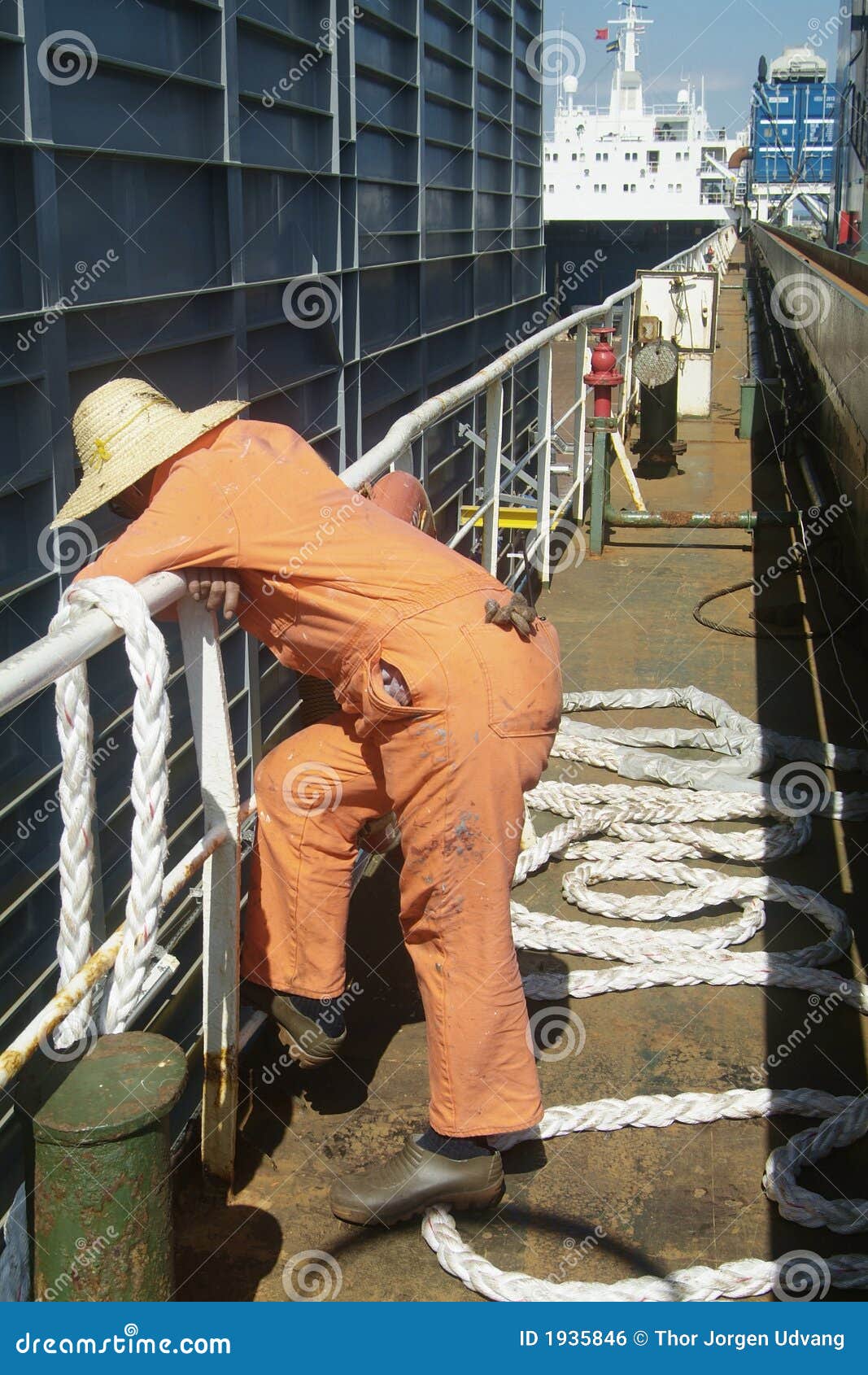 Sailor Onboard A Freight Ship Picture. Image: 1935846