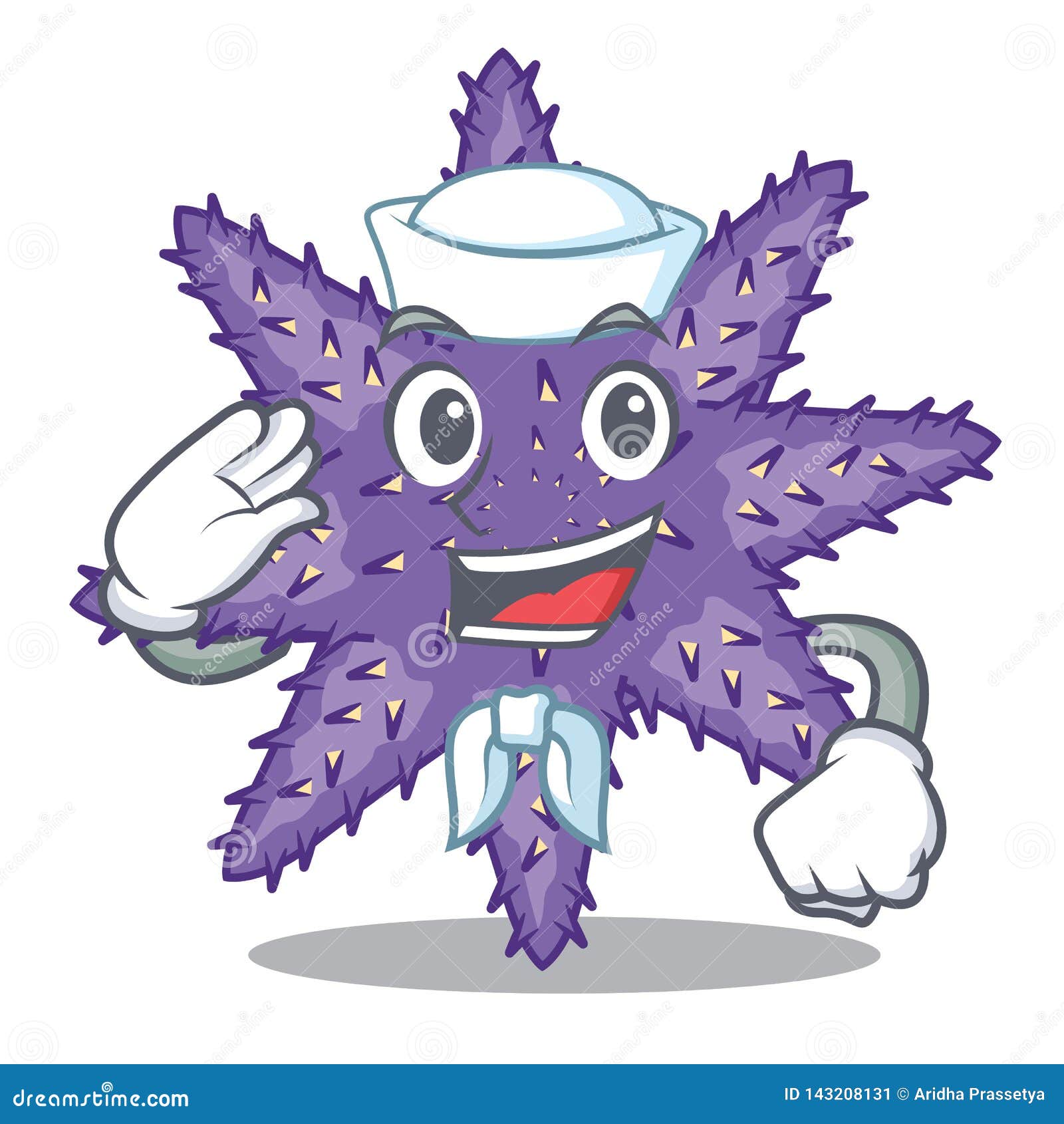 Sailor Purple Starfish Isolated with the Mascot Stock Vector ...