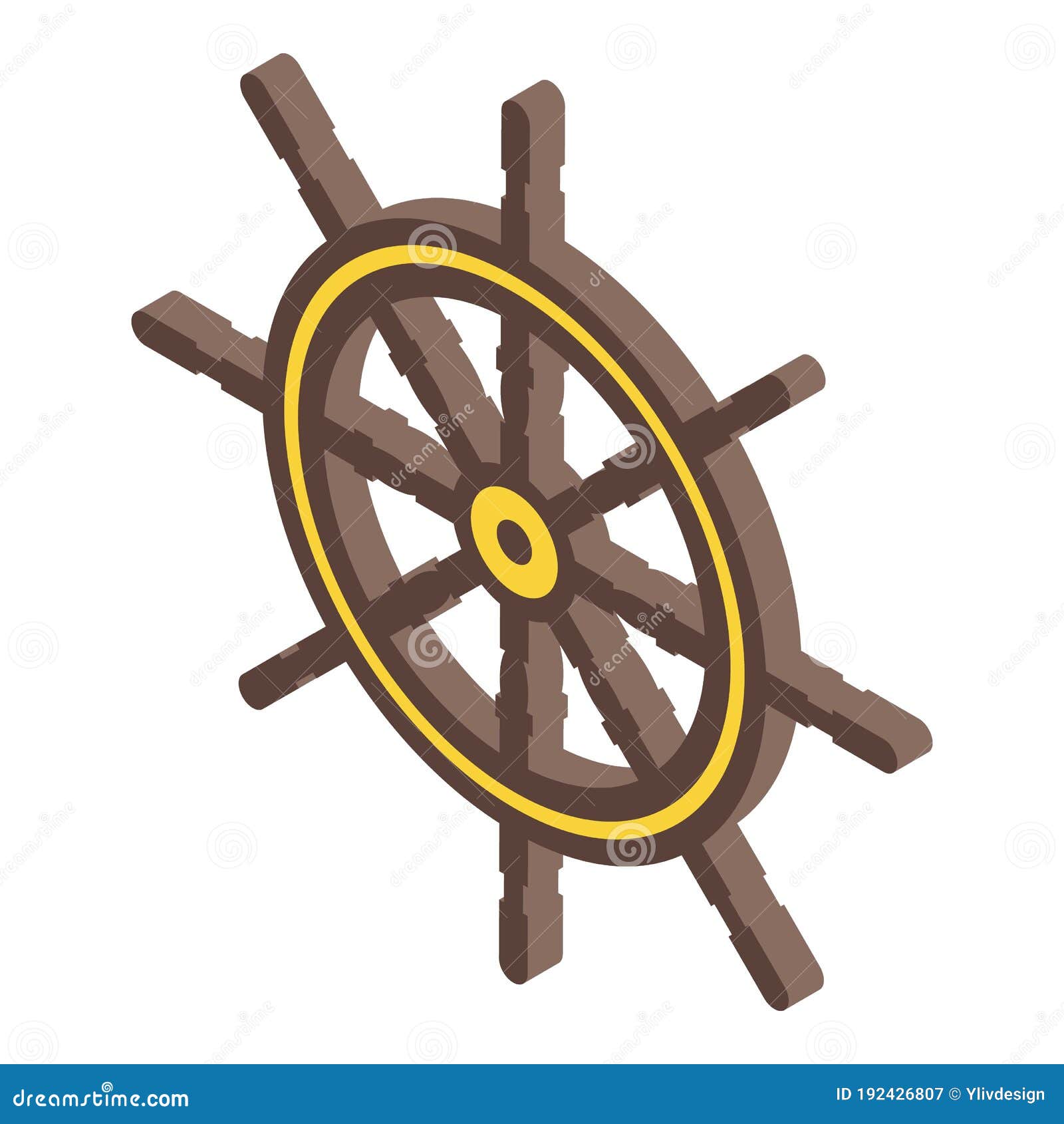 Sailor Ship Wheel Icon, Isometric Style Stock Vector - Illustration of ...