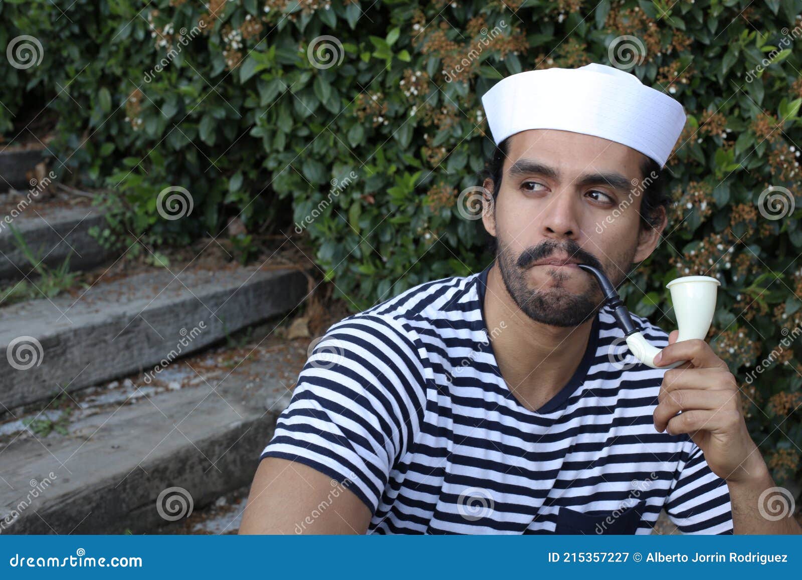 Sailor Smoking with Retro Pipe Stock Image - Image of beard, arabic ...