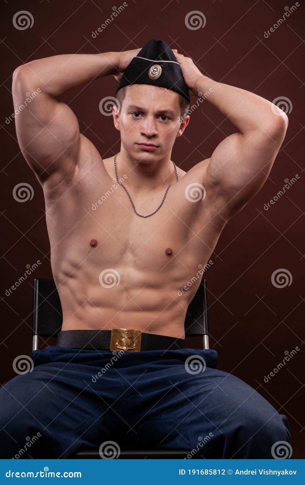 Sailor in studio stock photo. Image of expression, jersey - 191685812