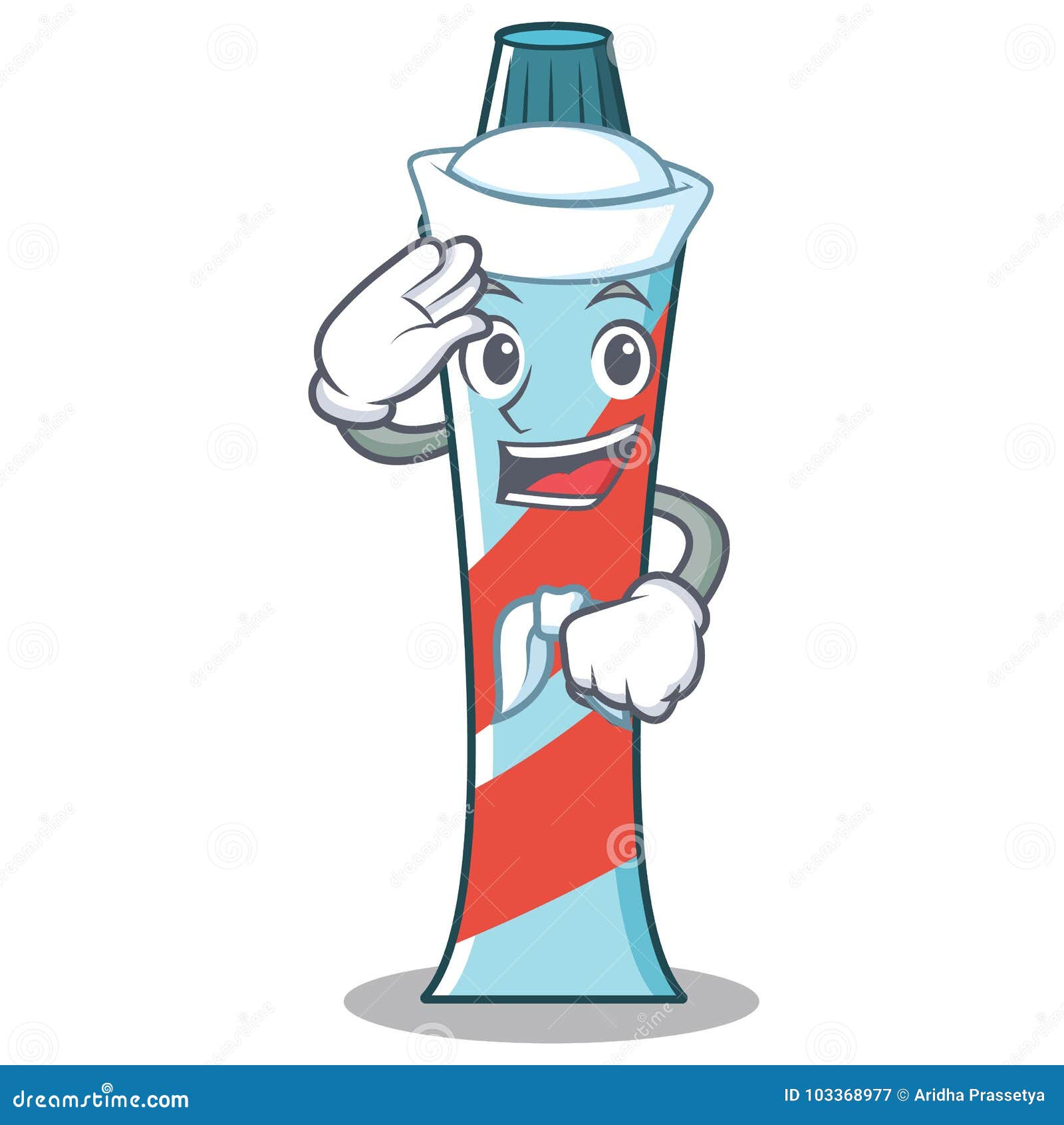 Sailor Toothpaste Character Cartoon Style Stock Vector - Illustration ...