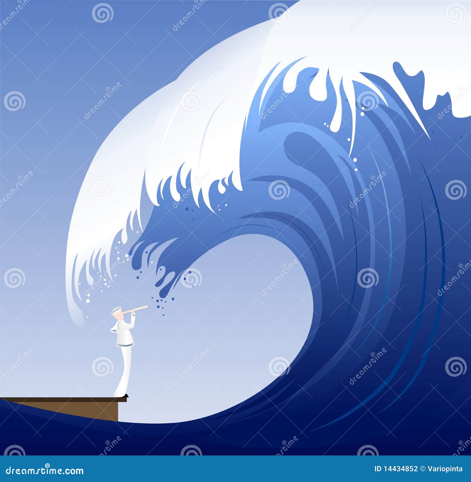 Sailor under Wave stock vector. Illustration of sailor - 14434852