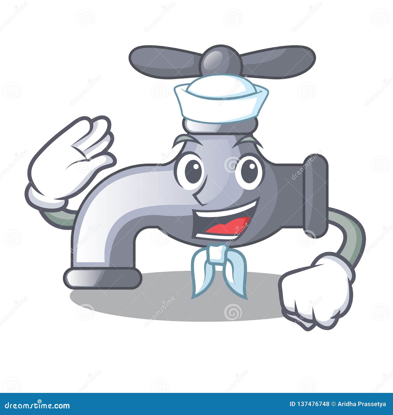 Sailor Water Tap in Shape of Mascot Stock Vector - Illustration of runs ...