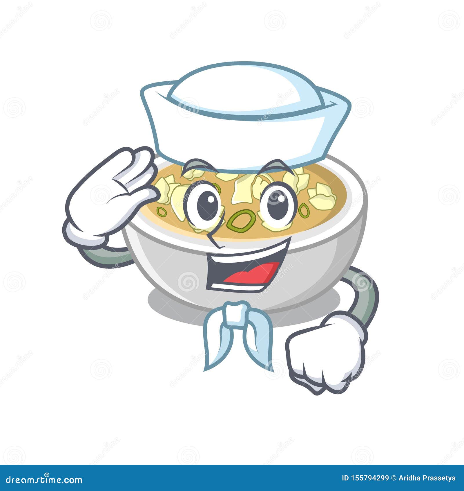 Sailor Wonton Soup in the Mascot Shape Stock Vector - Illustration of ...