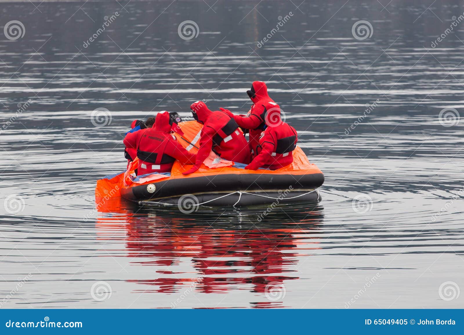 Sailors in an Emergency Life Boat Stock Image - Image of boat, lifeboat ...