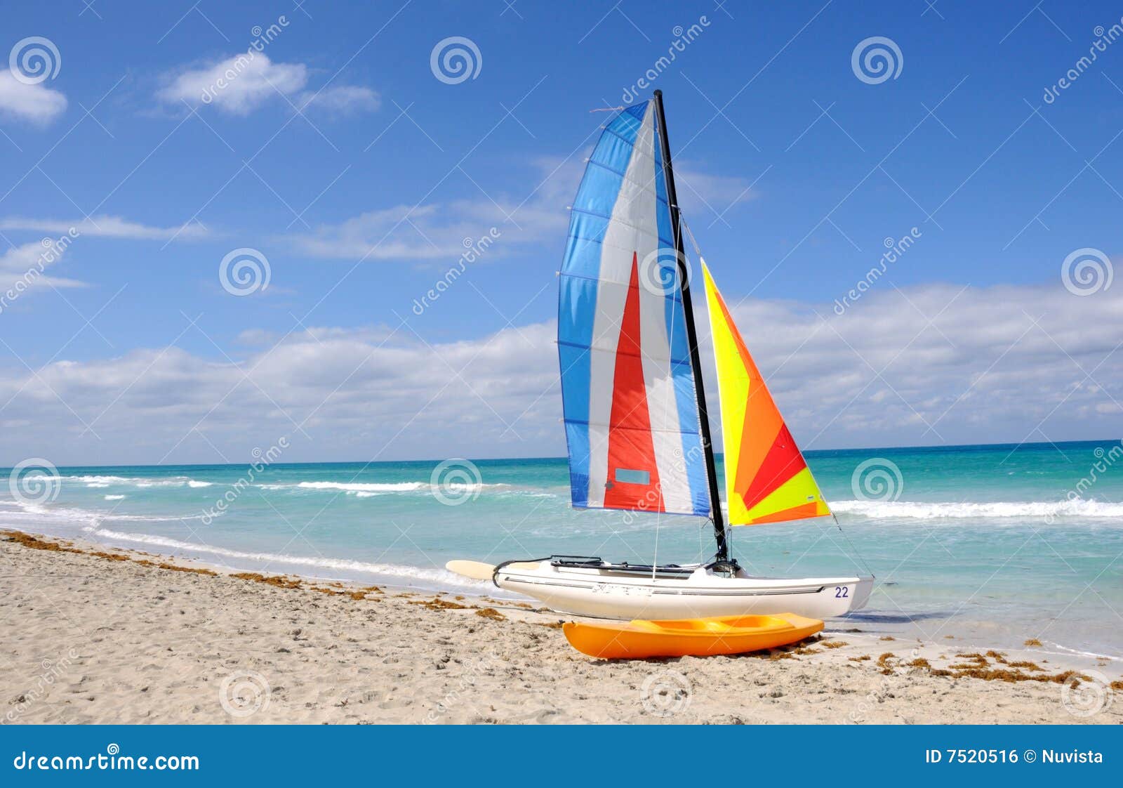 Sails and beach stock photo. Image of sunshine, vacation - 7520516