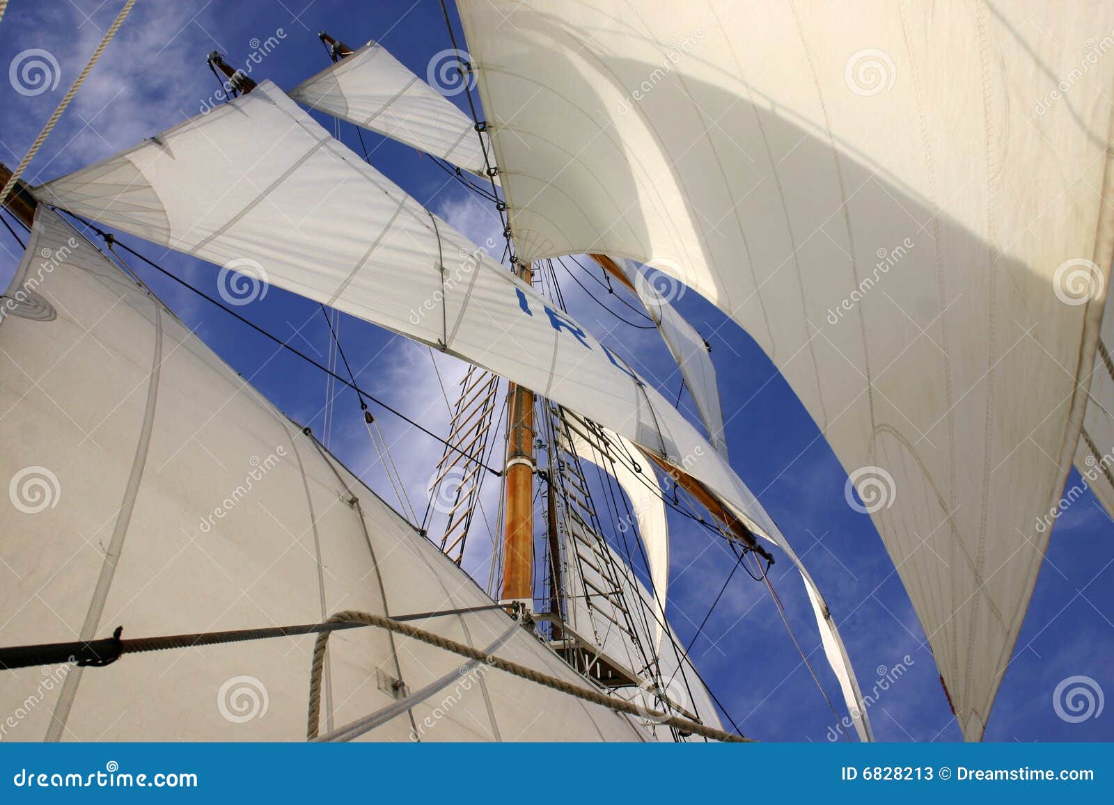 Sails at full mast stock image. Image of rigging, ship - 6828213