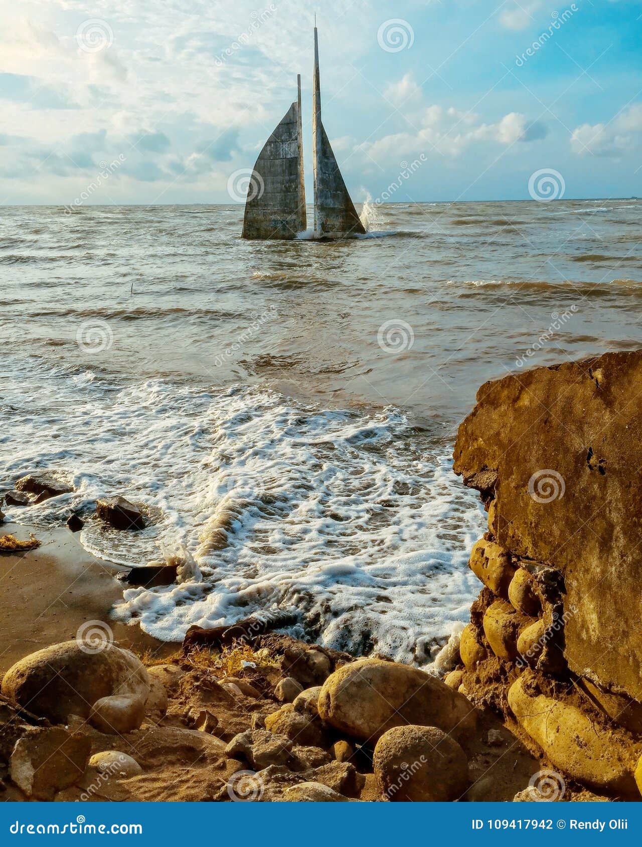 Sails Monument in Makassar stock photo. Image of interesting - 109417942