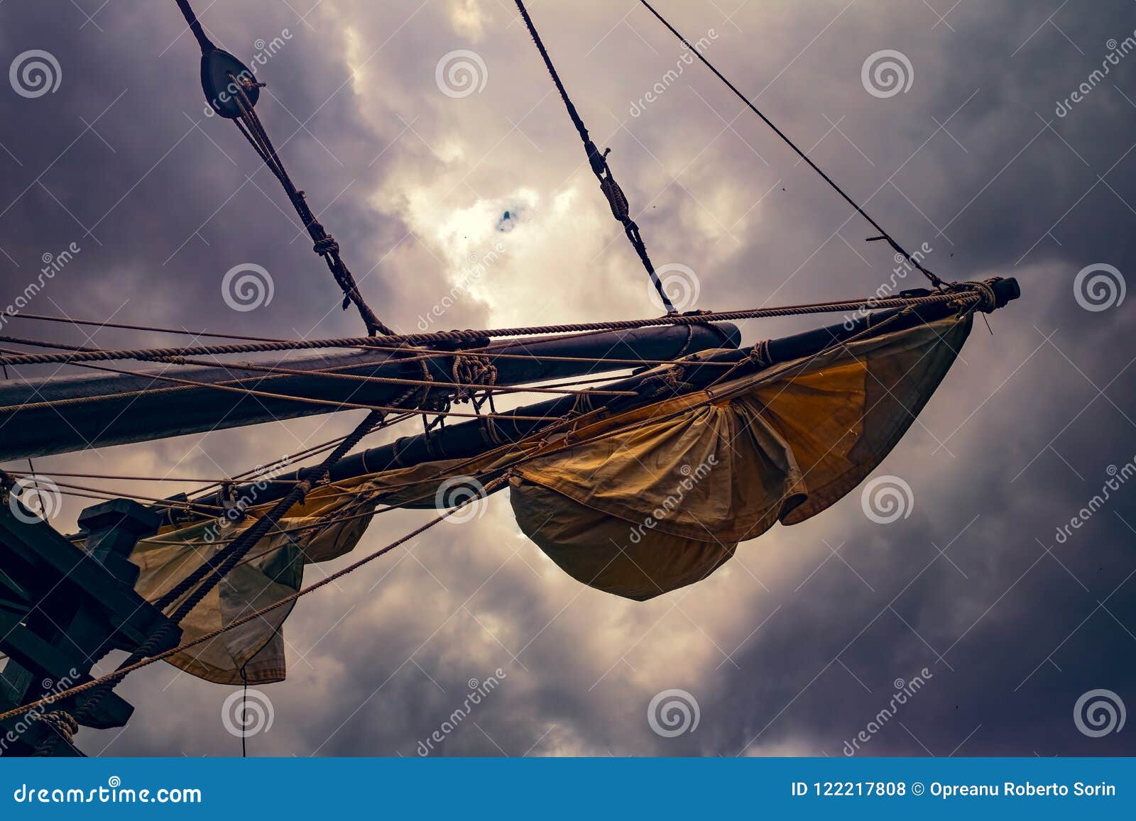 Sails on an Old Sailing Ship Stock Photo - Image of coast, sailing ...