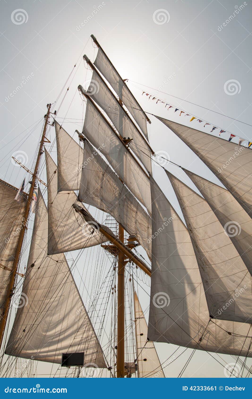 Sails of an Old Sailing Ship Stock Image - Image of view, history: 42333661