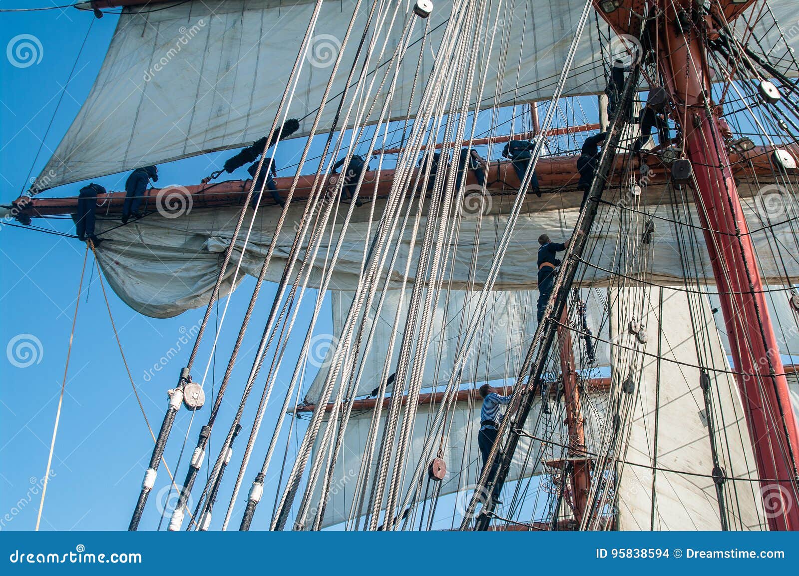 Sails and rigging editorial stock image. Image of tackle - 95838594