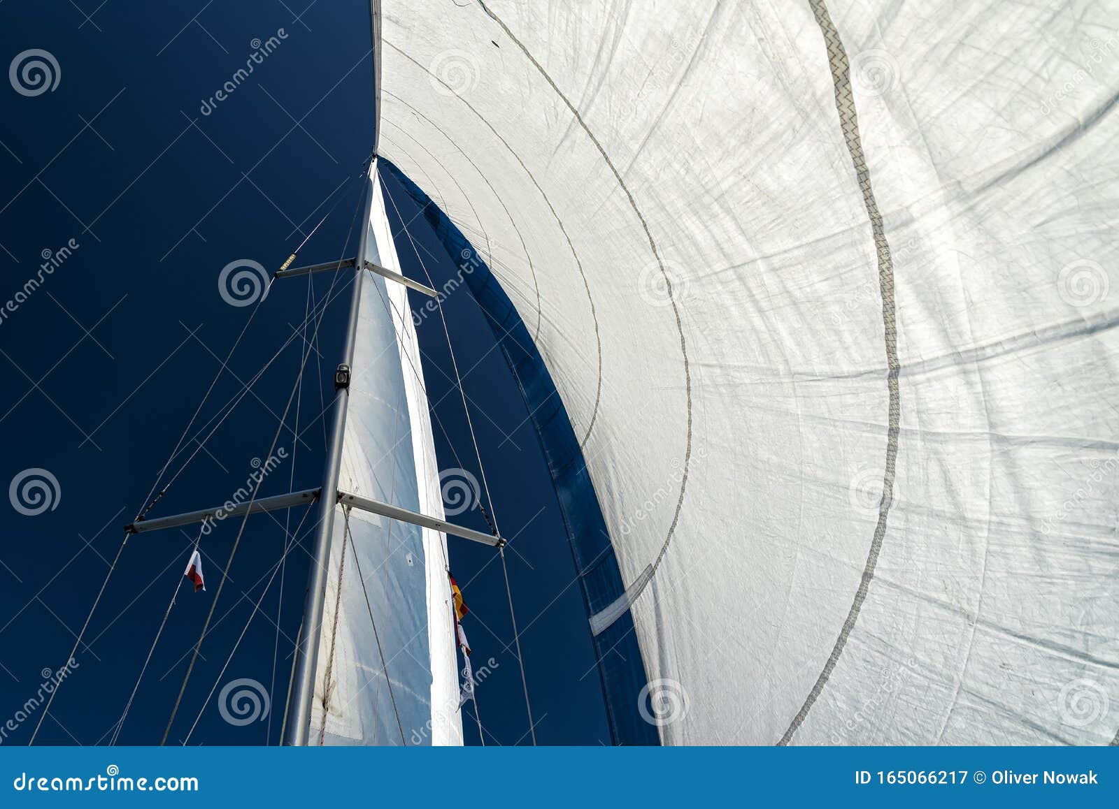 Sails of a Sailing Yacht in the Wind Stock Image - Image of sail, mast ...