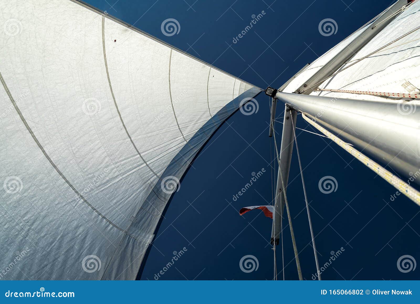 Sails of a Sailing Yacht in the Wind Stock Photo - Image of offhore ...