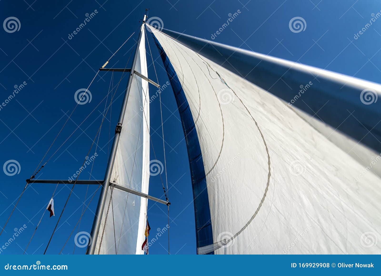 Sails of a Sailing Yacht in the Wind Stock Photo - Image of mainsail ...