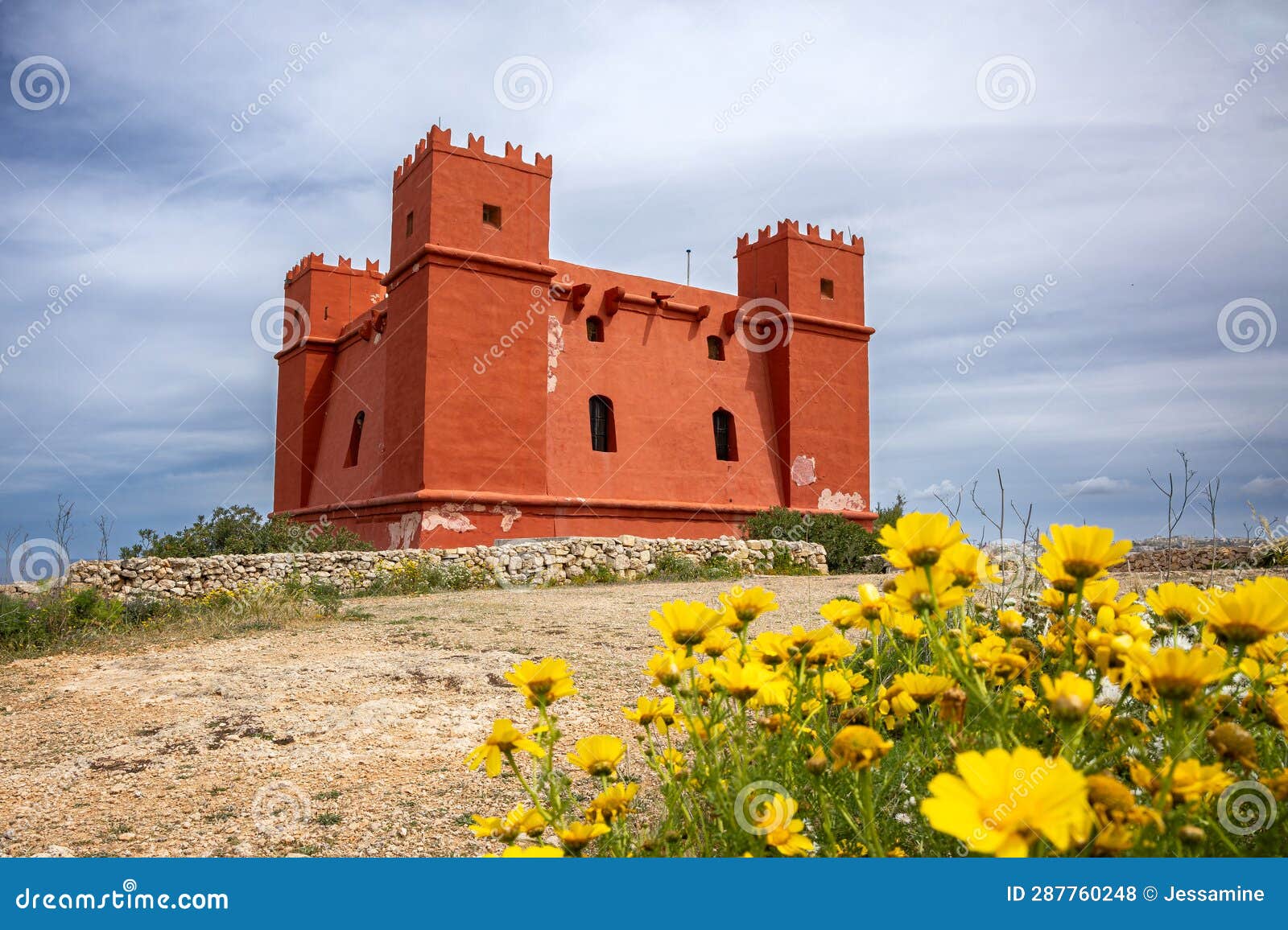 Saint Agatha S Tower in Malta Also Known As the Red Tower Stock Photo ...