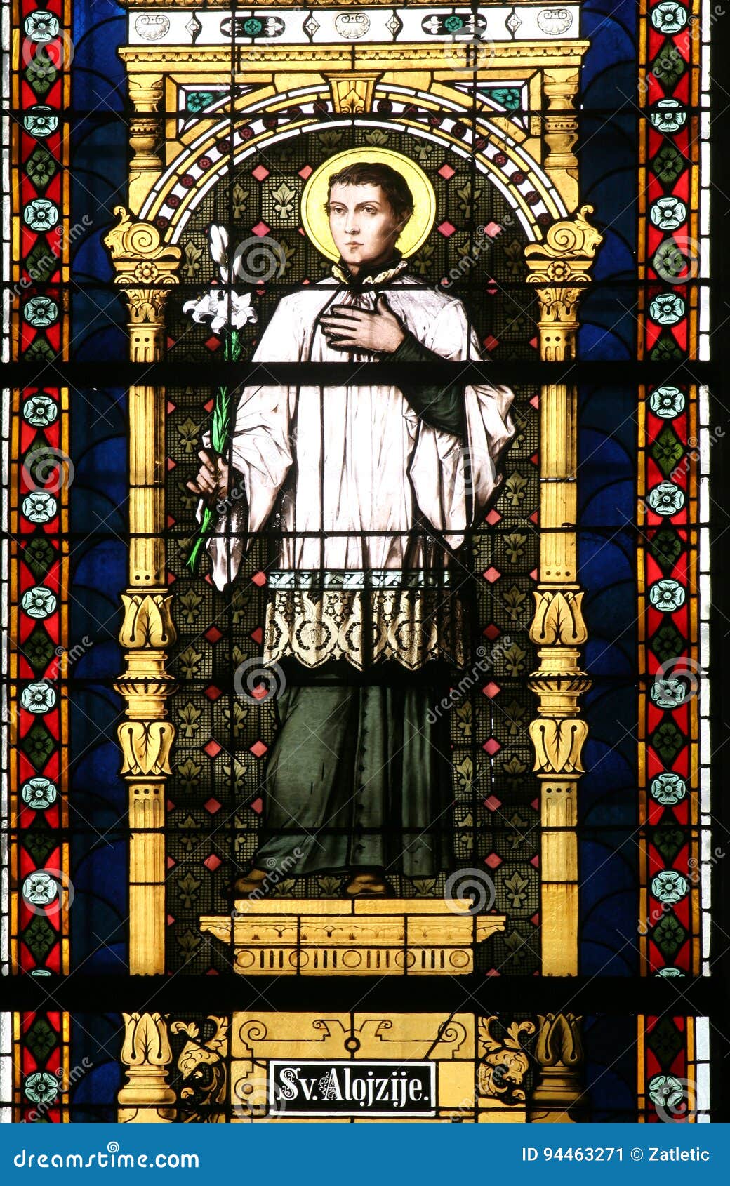 Saint Aloysius image stock. Image du chrétien, béni, latin - 94463271