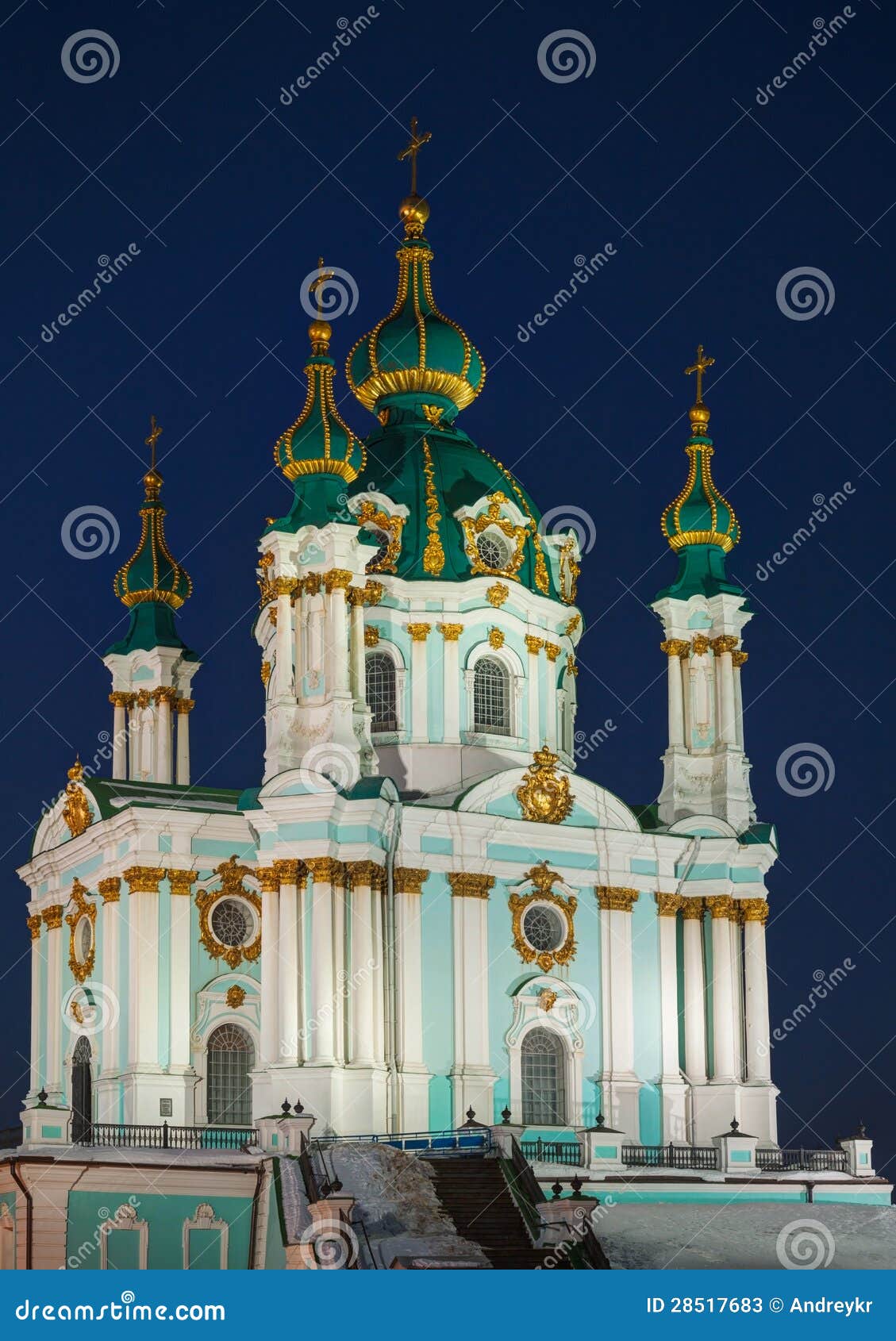 Saint Andrew Church in Kiev, Ukraine Stock Image - Image of kyiv ...