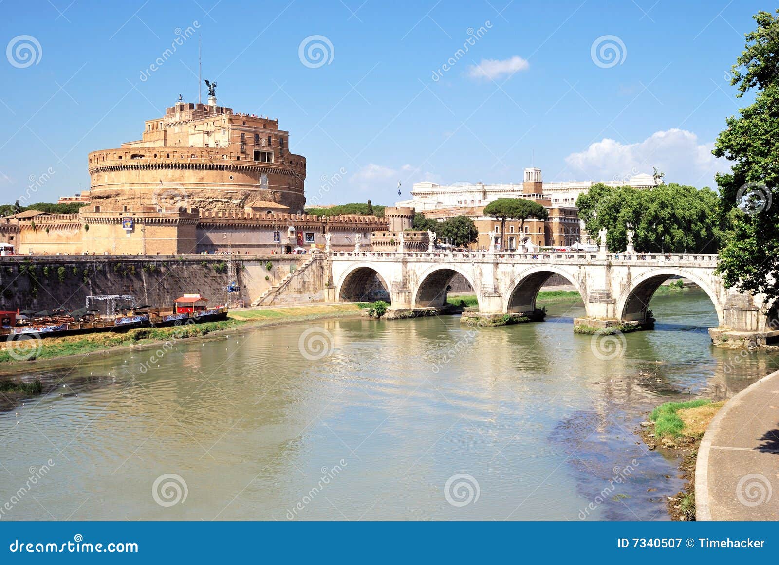 Saint Angel Castle, Rome stock image. Image of water, tiber - 7340507
