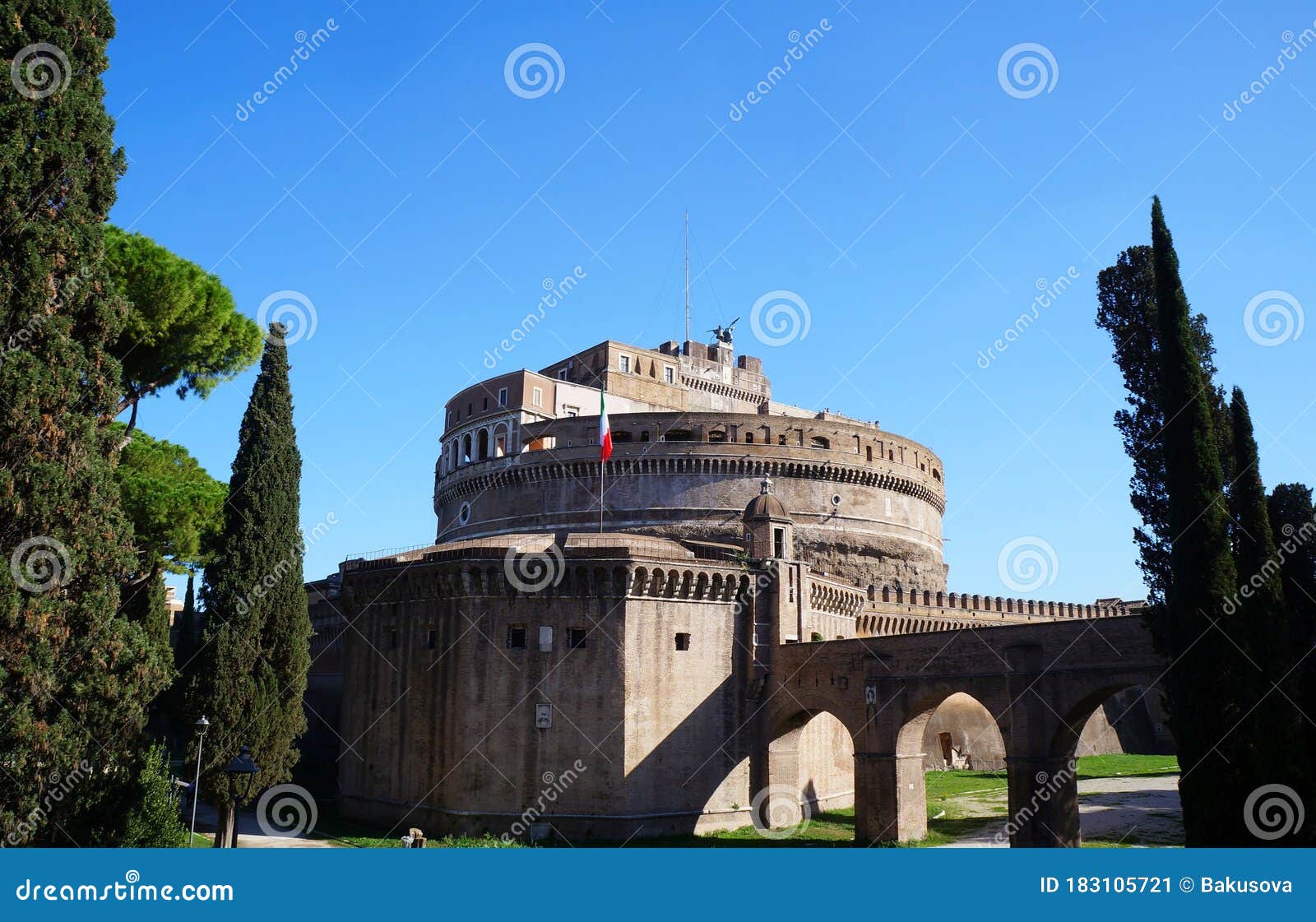 The Saint Angel Castle in Rome Stock Image - Image of history, landmark ...