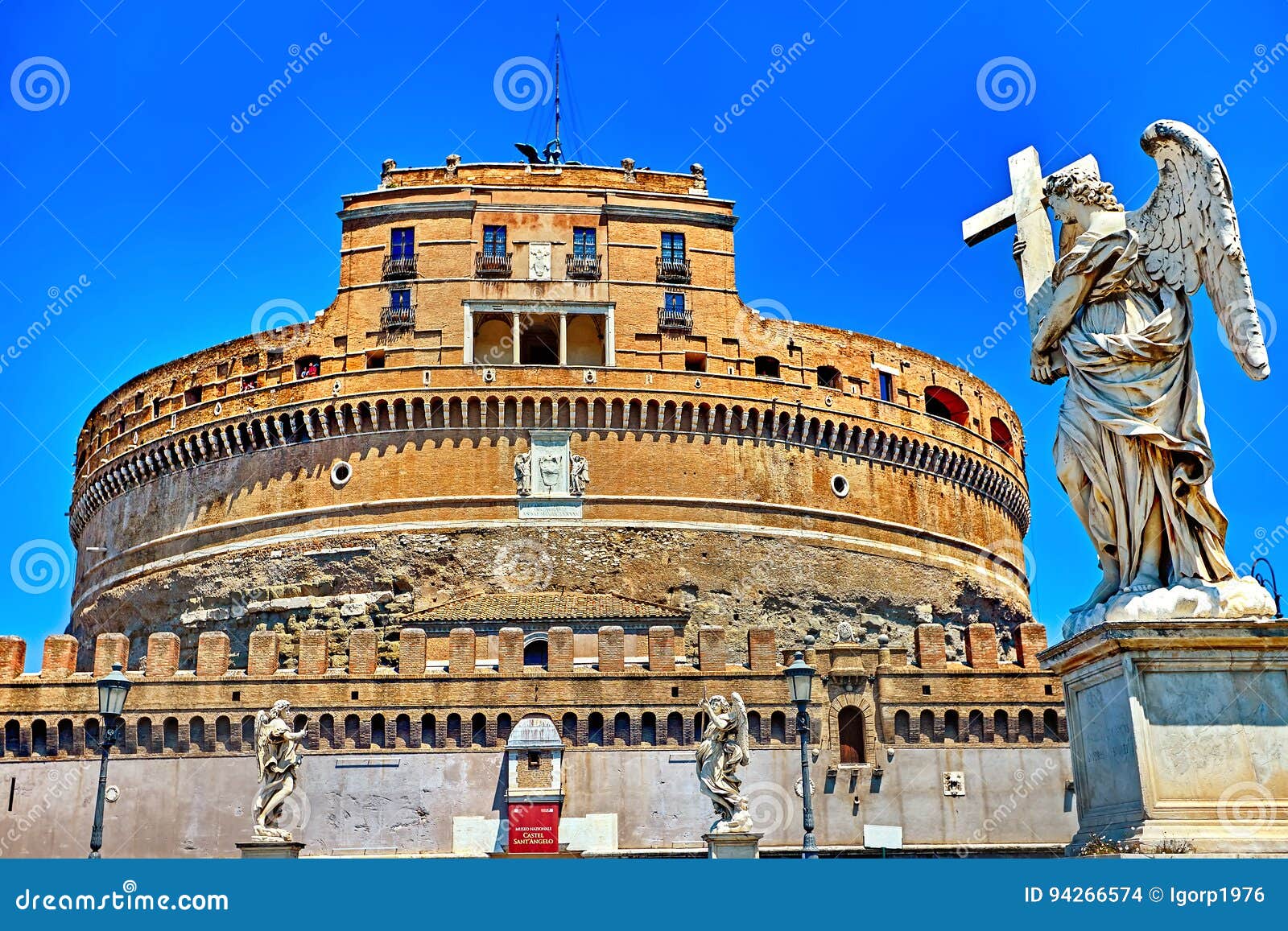 Saint Angel Castle in Rome, Italy Stock Photo - Image of castle, angel ...
