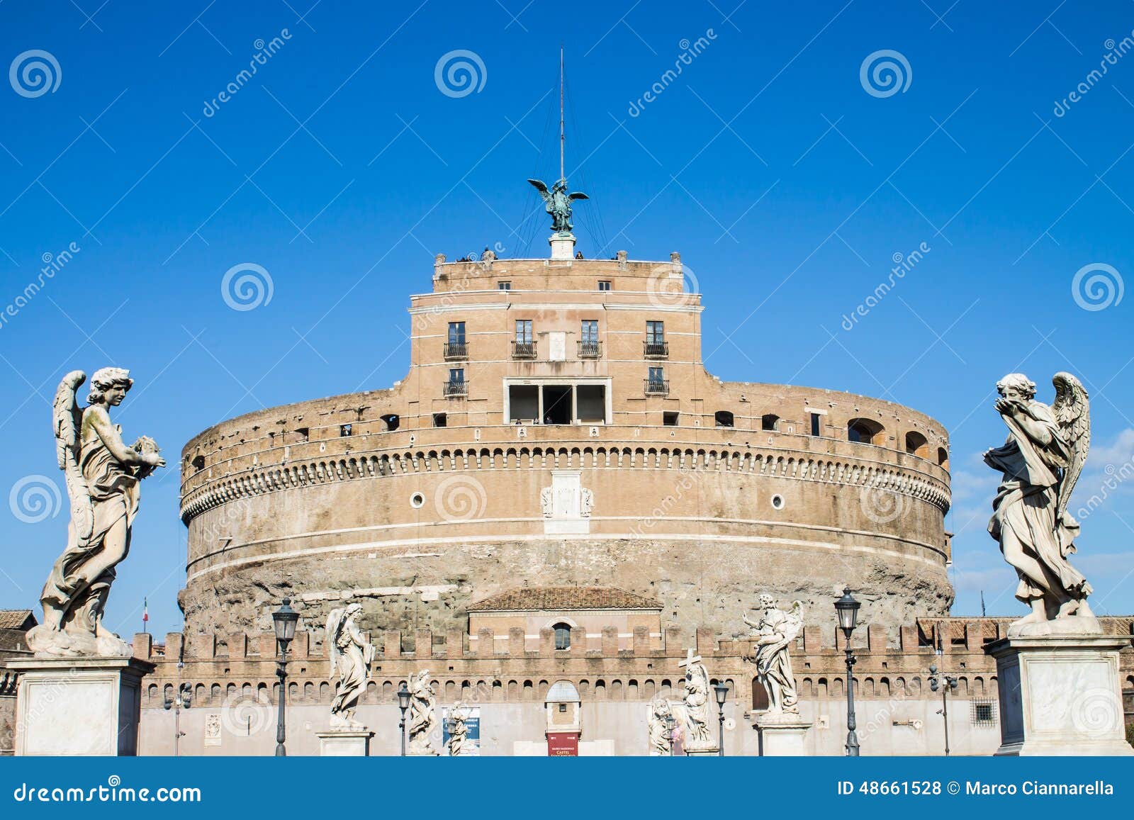 Saint Angel castle in Rome stock photo. Image of holy - 48661528
