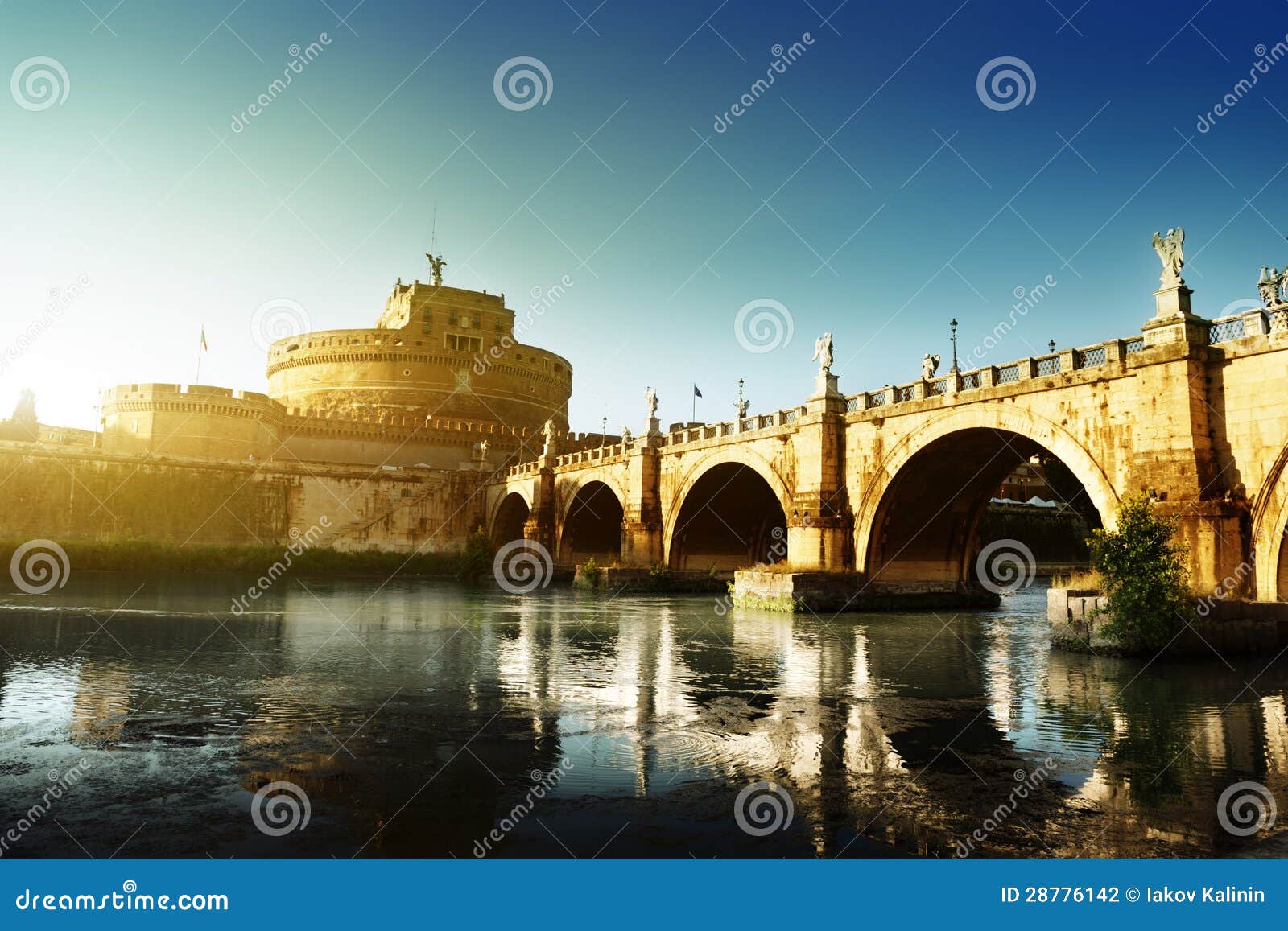 Saint Angel Fortress and Tiber River in Rome Stock Photo - Image of ...