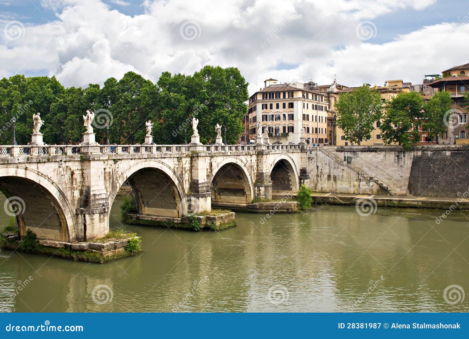 Saint Angelo Bridge in Rome Stock Image - Image of marble, gothic: 28381987