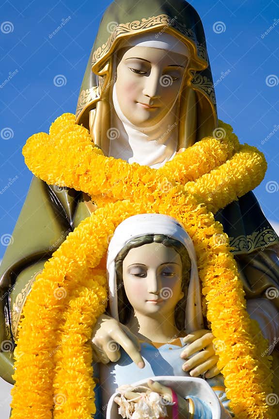 Saint Anna Statue or Sculpture Stock Photo - Image of marigold, anne ...