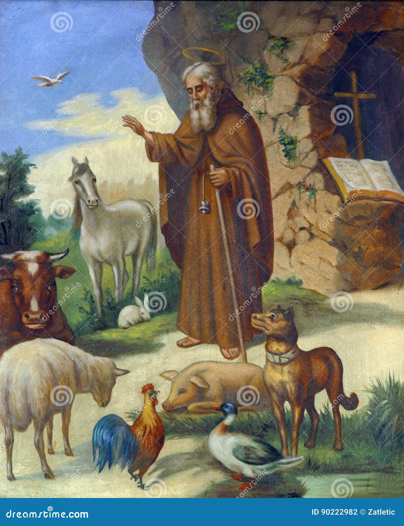 Saint Anthony the Great stock illustration. Illustration of arhitecture ...
