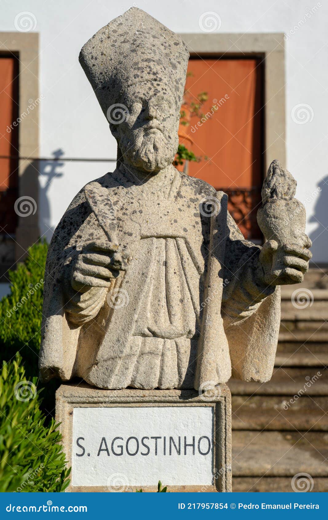 Saint Augustine Represented by a Stone Statue. Episcopal Garden of ...