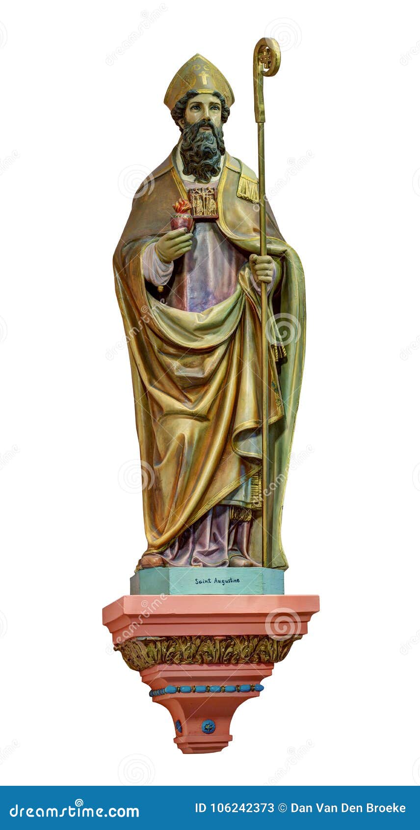Saint Augustine Statue Isolated Stock Image - Image of faith, church ...