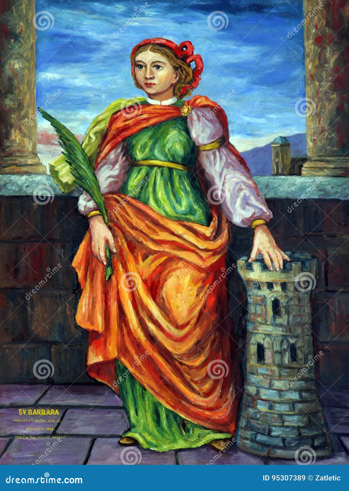 Saint Barbara stock illustration. Illustration of colourful - 95307389