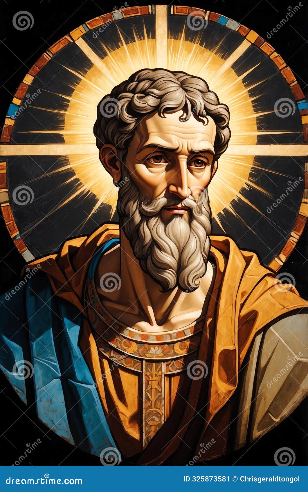 Saint Bartholomew Stylized Portrait Drawing of Colored Ai Generated ...