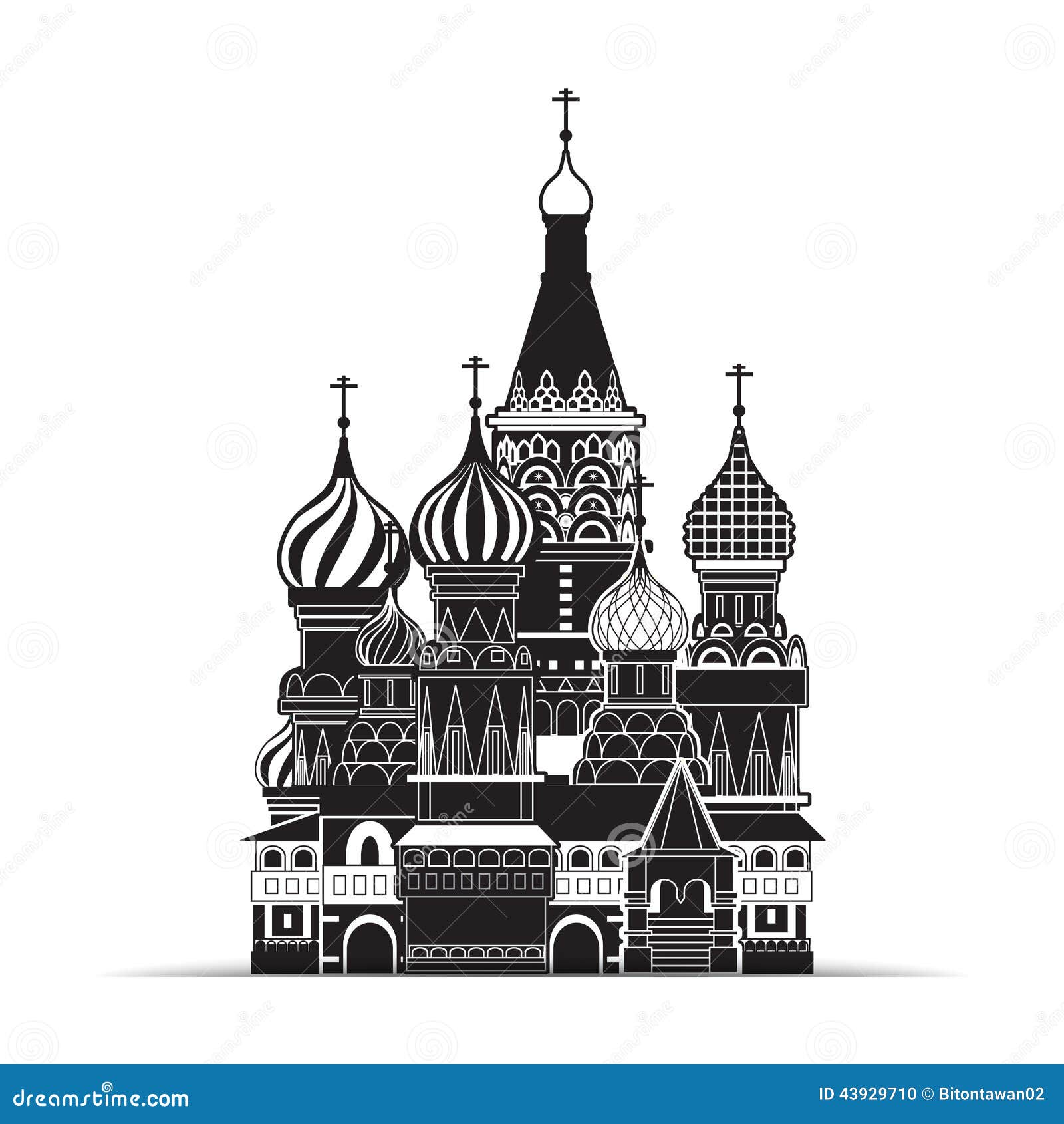 St. Basil`s Cathedral Vector Illustration Isolated On White Background ...