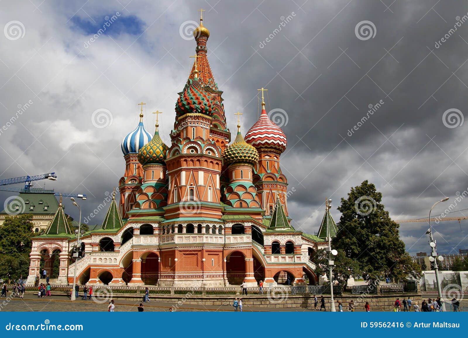 Saint Basil Cathedral at Red Square, Moscow Kremlin, Russia Stock Photo ...