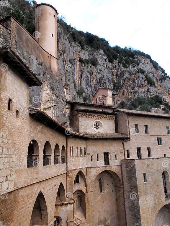 The Saint Benedicts Monastery in Italy Stock Photo - Image of mountain ...