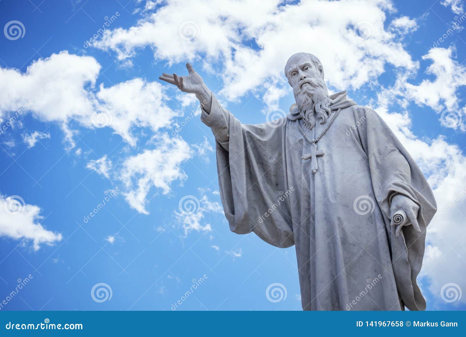 Saint Benedict Statue in Italy Stock Photo - Image of marble, statue ...