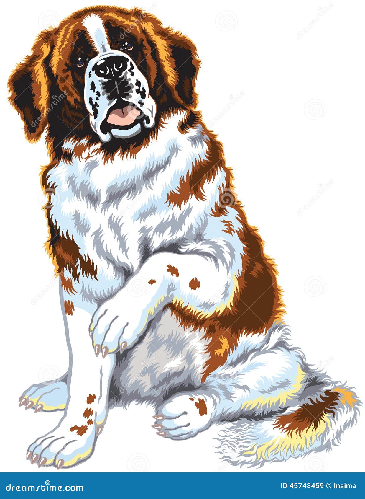 Saint Bernard Dog Silhouette Vector Illustration | CartoonDealer.com ...