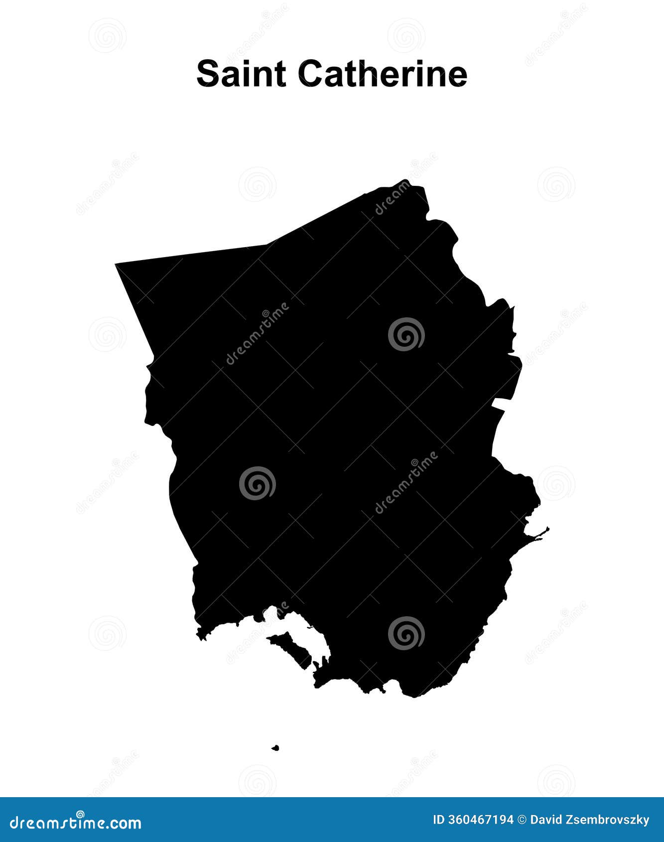 Saint Catherine Outline Map Stock Illustration - Illustration of blank ...