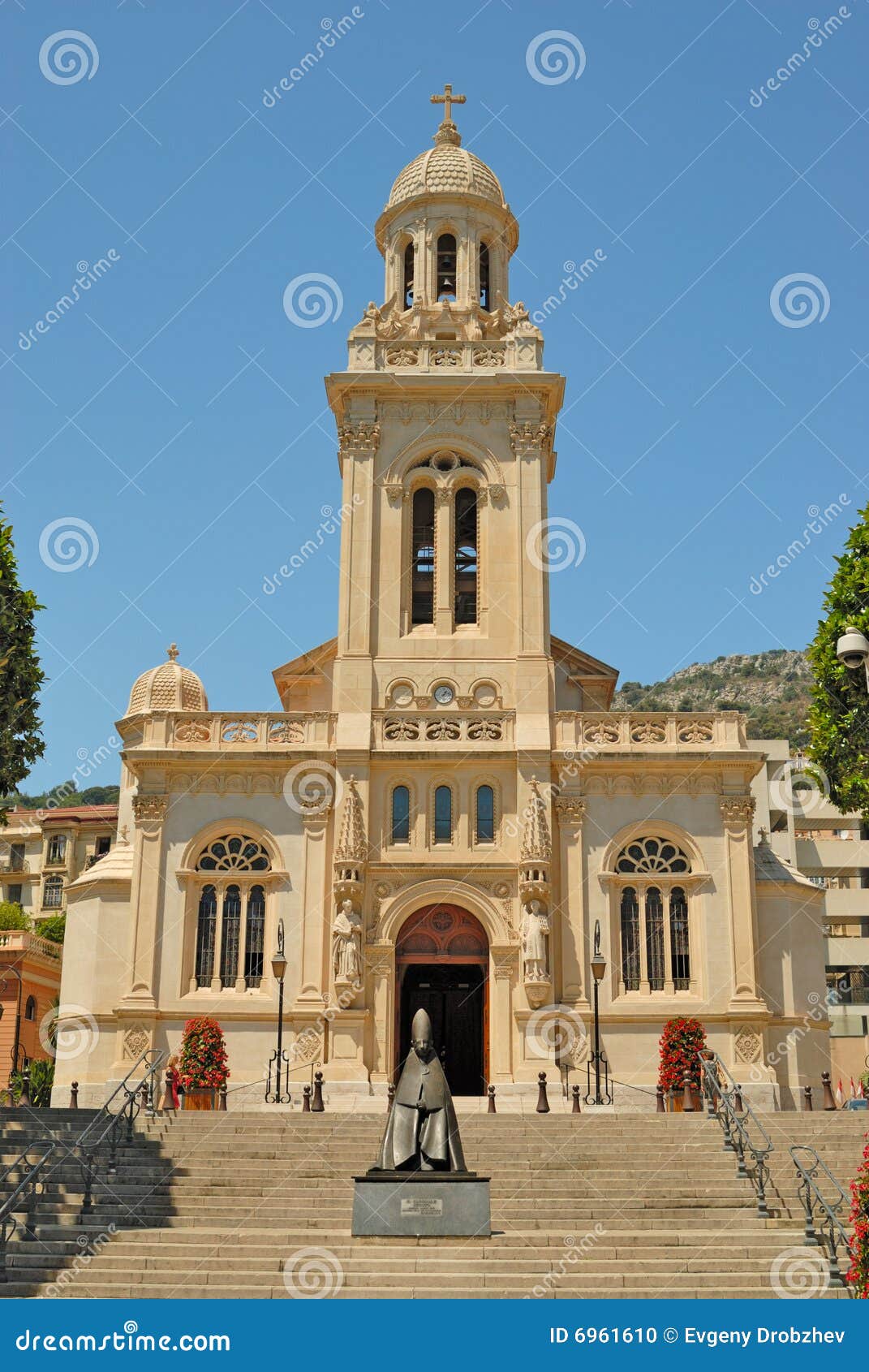 Saint-Charles Church in Monaco Stock Photo - Image of blue, historic ...