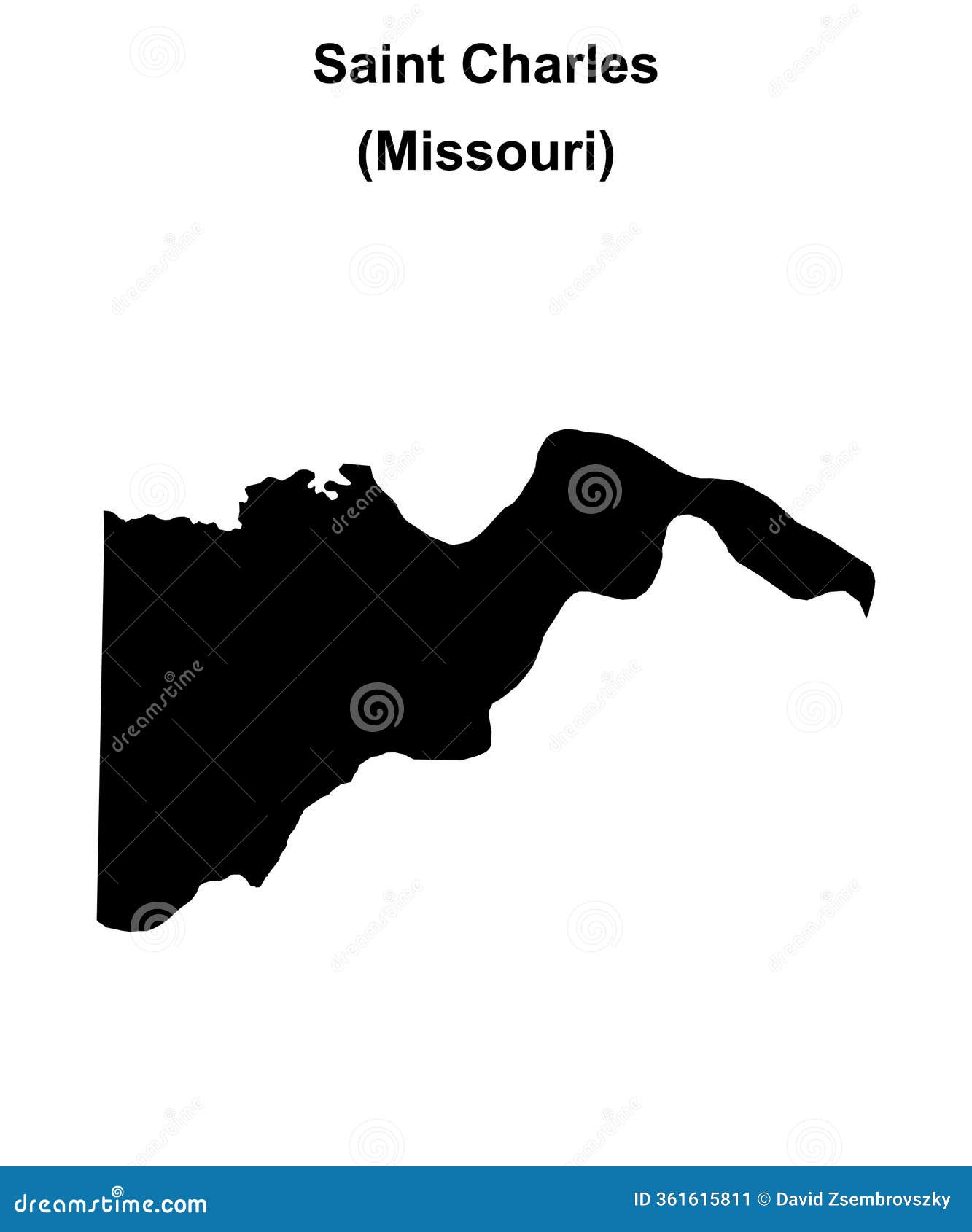 Saint Charles outline map stock illustration. Illustration of outline ...