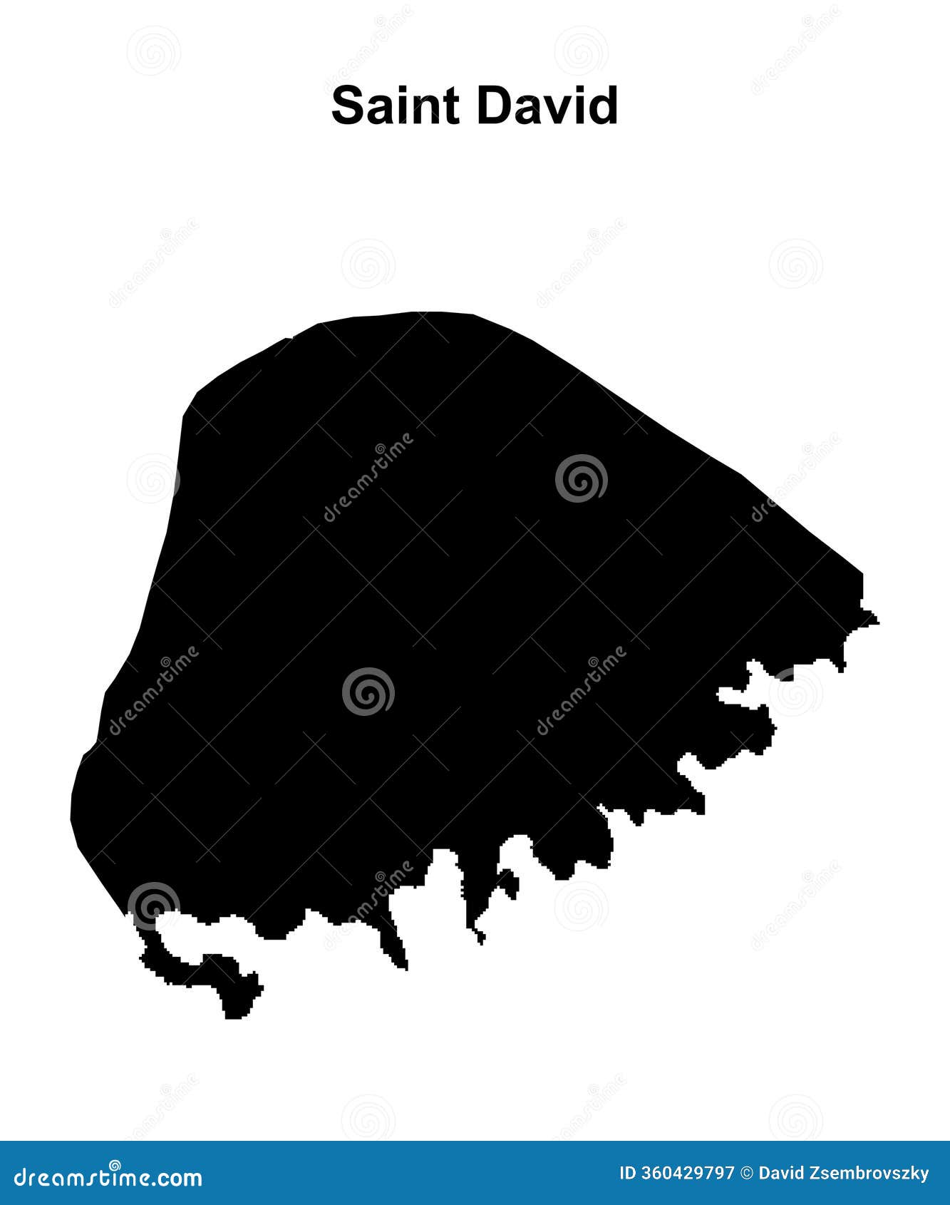 Saint David outline map stock illustration. Illustration of detailed ...