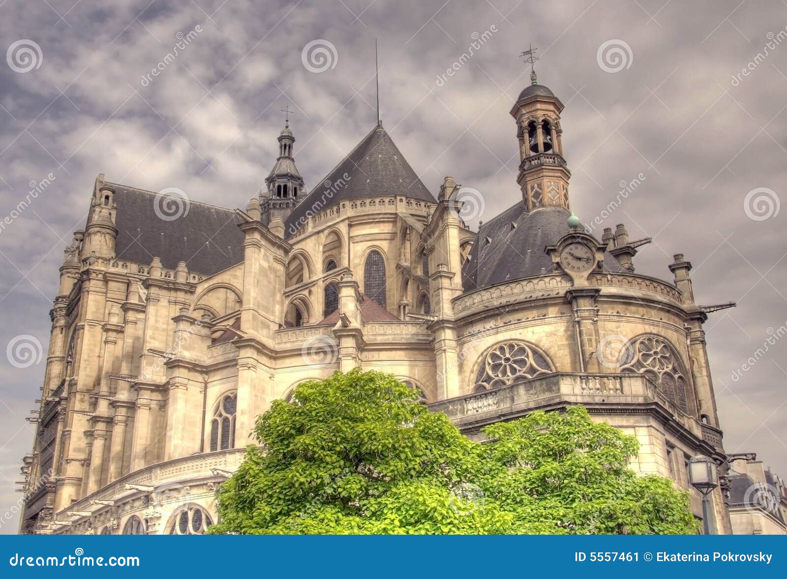 Saint-Eustache cathedral stock image. Image of history - 5557461