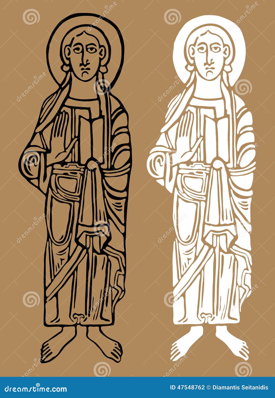Saint figures stock vector. Illustration of faith, ancient - 47548762